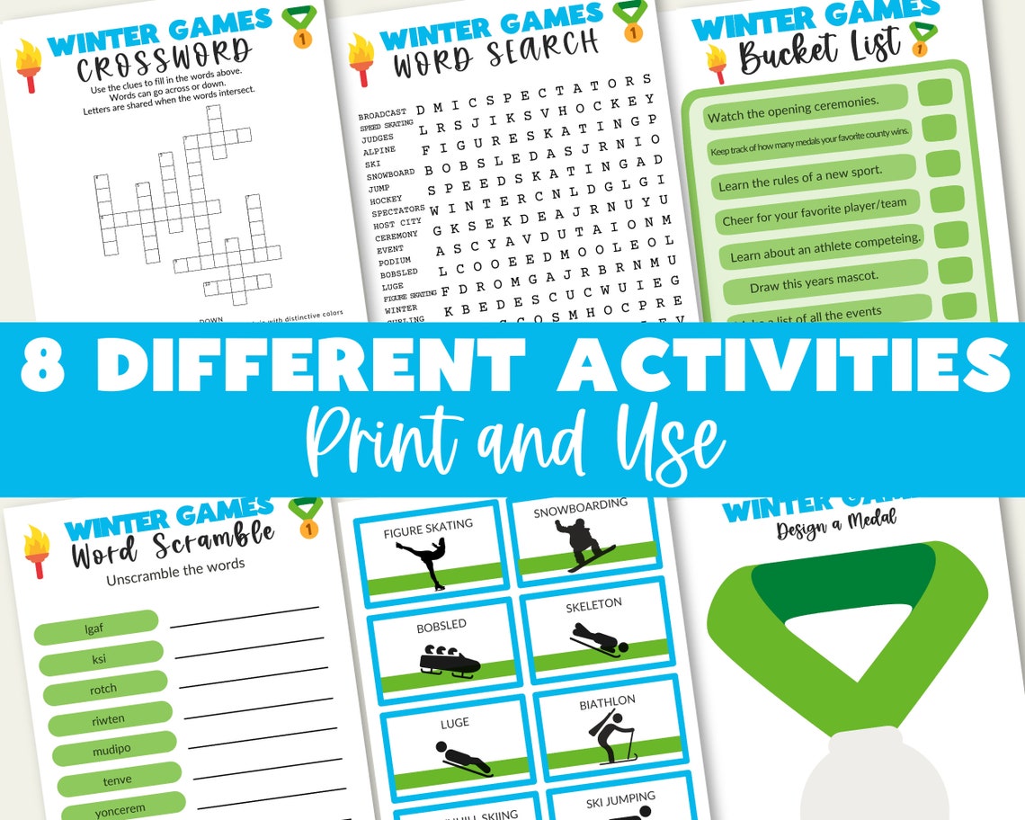Winter Games 2022 Activity Pack Digital Printable - Etsy