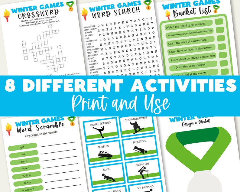 Winter Games 2022 Activity Pack Digital Printable - Etsy