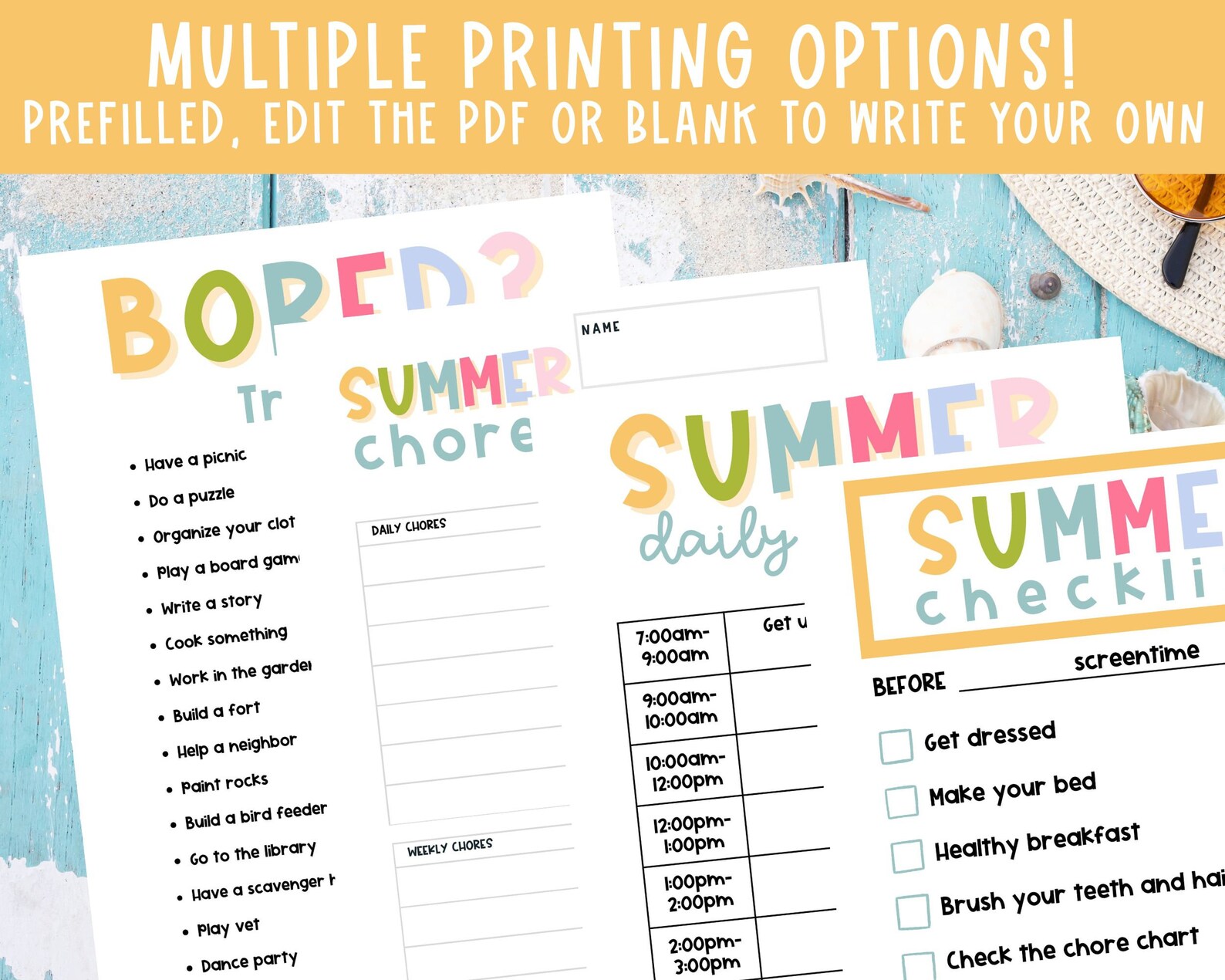 Summer Printables for Families | Summer Checklist | Summer Organization ...