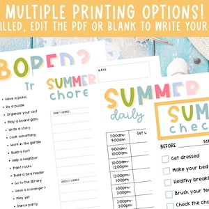 Summer Printables for Families | Summer Checklist | Summer Organization ...