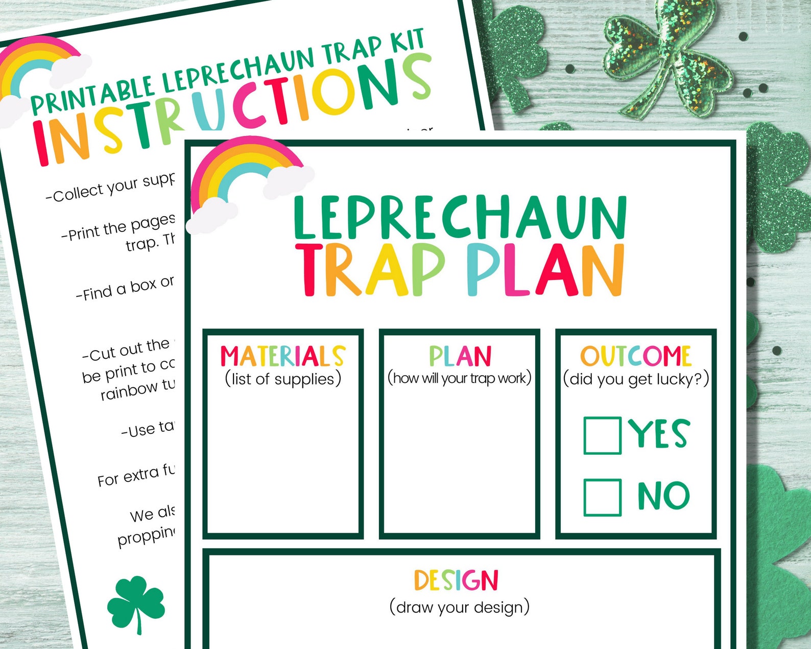 Leprechaun Trap Kit Printable | Leprechaun Footprint | St. Patrick’s ...