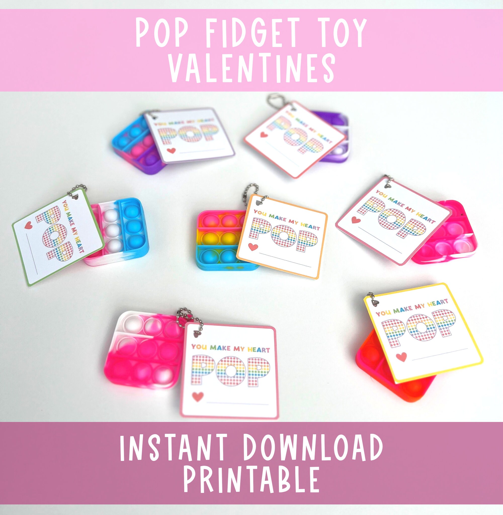 Pop Fidget Class Valentine DIY Printable Digital Download - Etsy