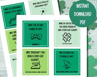 St. Patrick's Day Kids Printable Lunchbox Joke Cards - Etsy