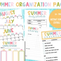 Summer Schedule Printable Editable PDF - Etsy
