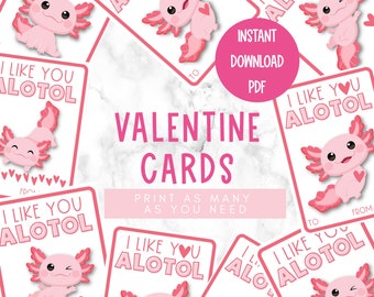 Axolotl Valentine Cards, Axolotl Valentine Card, Axolotl Valentine ...