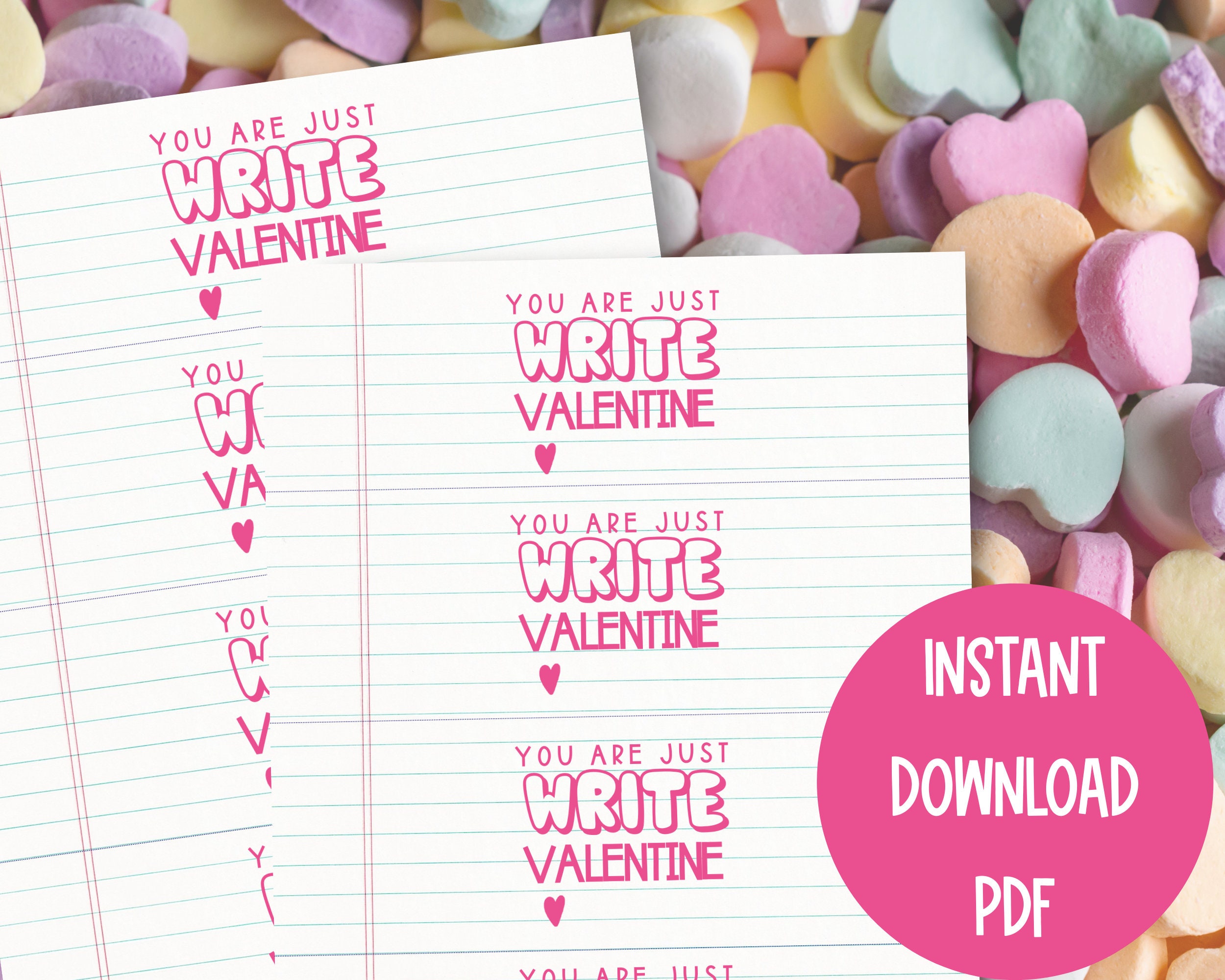 You Are Just Write Valentine, Printable Pencil Tag, Classroom ...