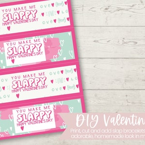 Personalized Slap Bracelet Valentine DIY Printable- Digital Download - Etsy