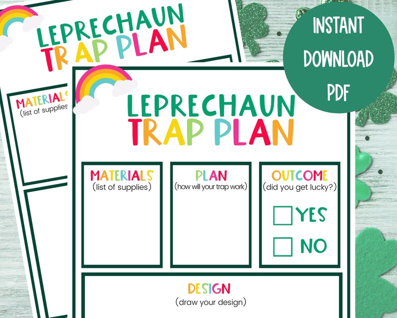 Leprechaun Trap Planning Sheet - Etsy