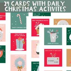 Printable Advent Activity Cards, Christmas Family Activities, Christmas ...