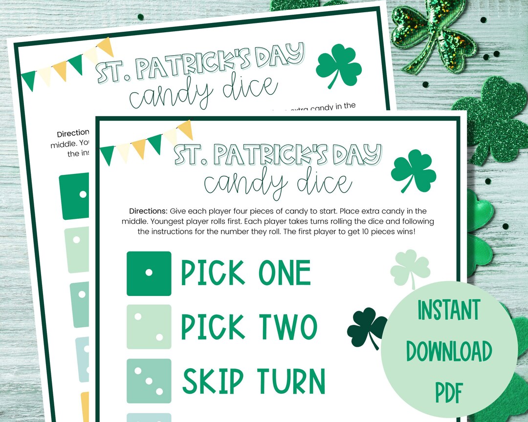 St. Patrick's Day Candy Dice Game | St. Patrick's Day Games for Kids ...