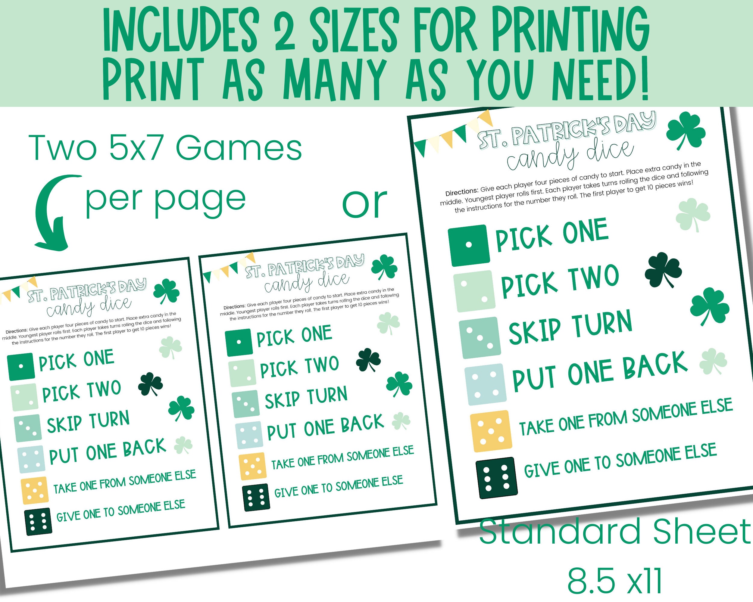 St. Patrick's Day Candy Dice Game | St. Patrick's Day Games for Kids ...