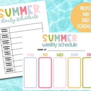 Summer Schedule Printable | Editable PDF - Etsy