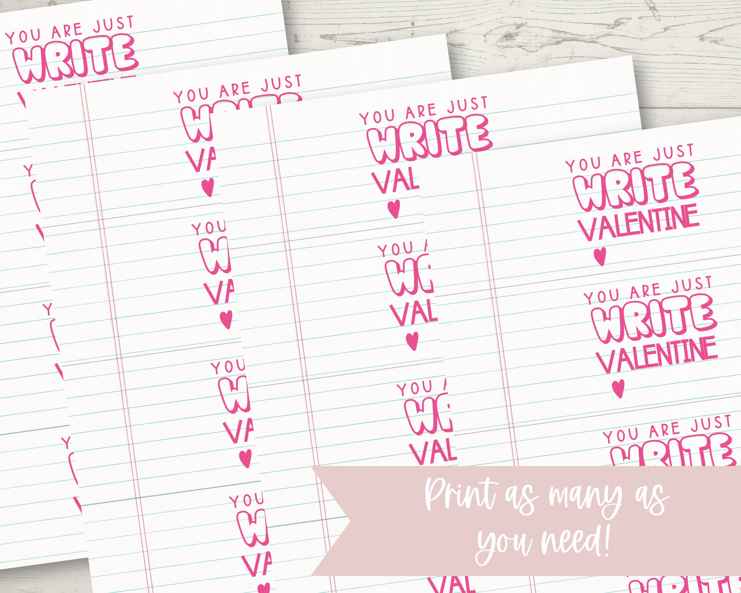 You Are Just Write Valentine Printable Pencil Tag Classroom - Etsy