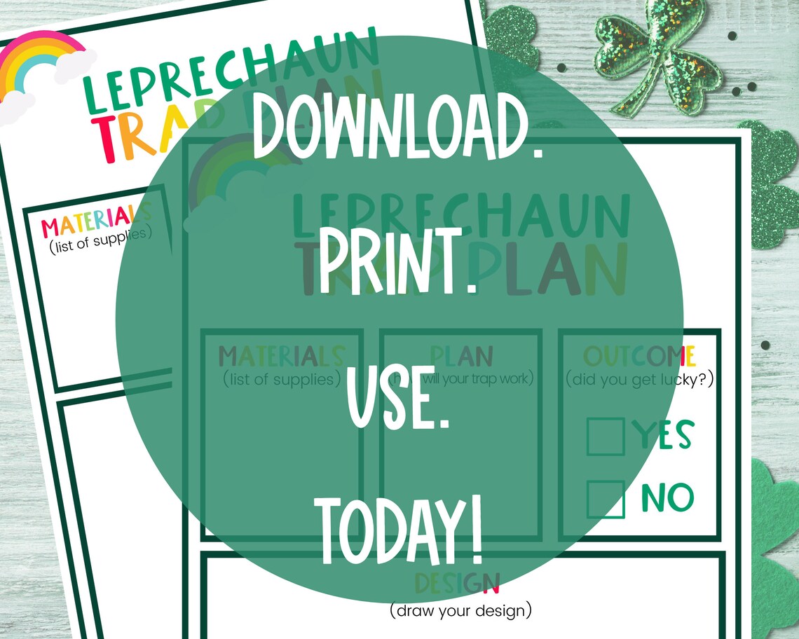 Leprechaun Trap Planning Sheet - Etsy