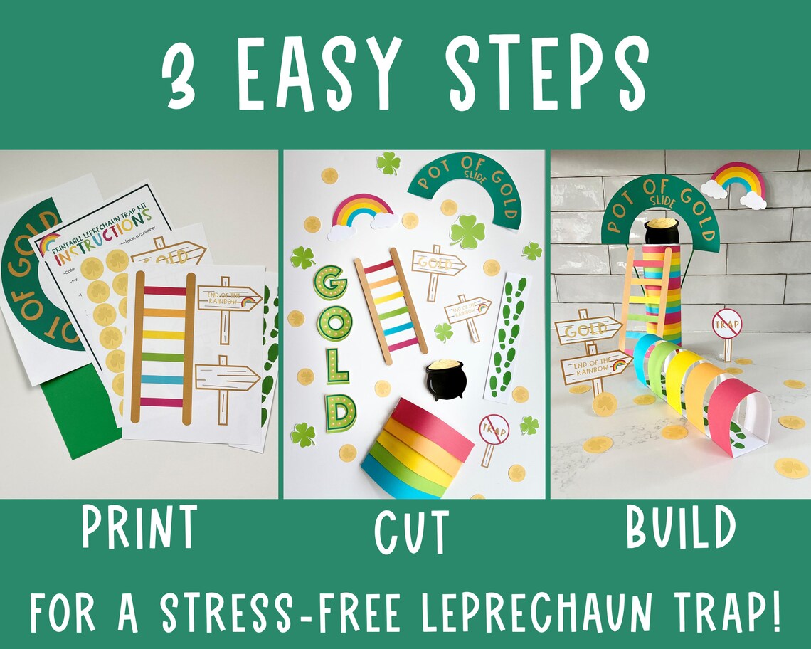 Leprechaun Trap Kit Printable Leprechaun Footprint St. - Etsy