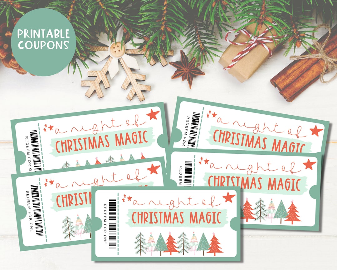Printable Christmas Coupons for Magical Family Night | Christmas ...