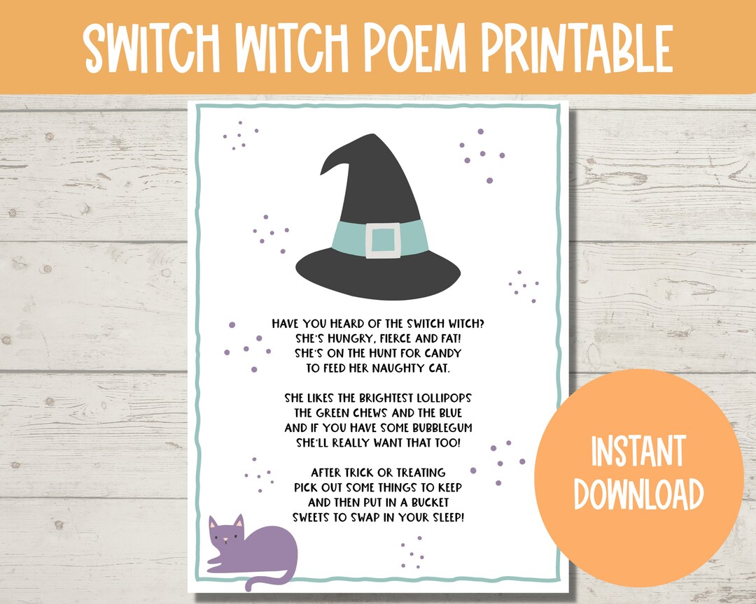 Switch Witch Printable | Last Minute Halloween - Etsy