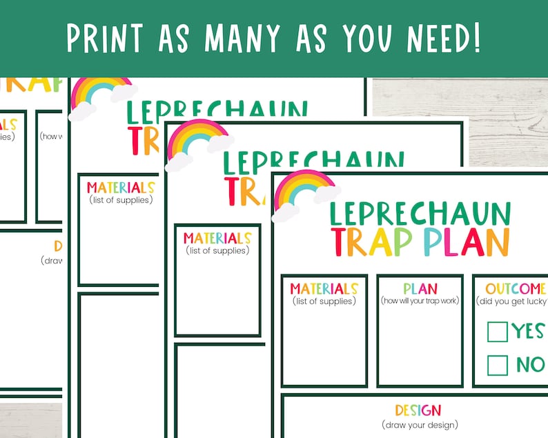 Leprechaun Trap Planning Sheet - Etsy