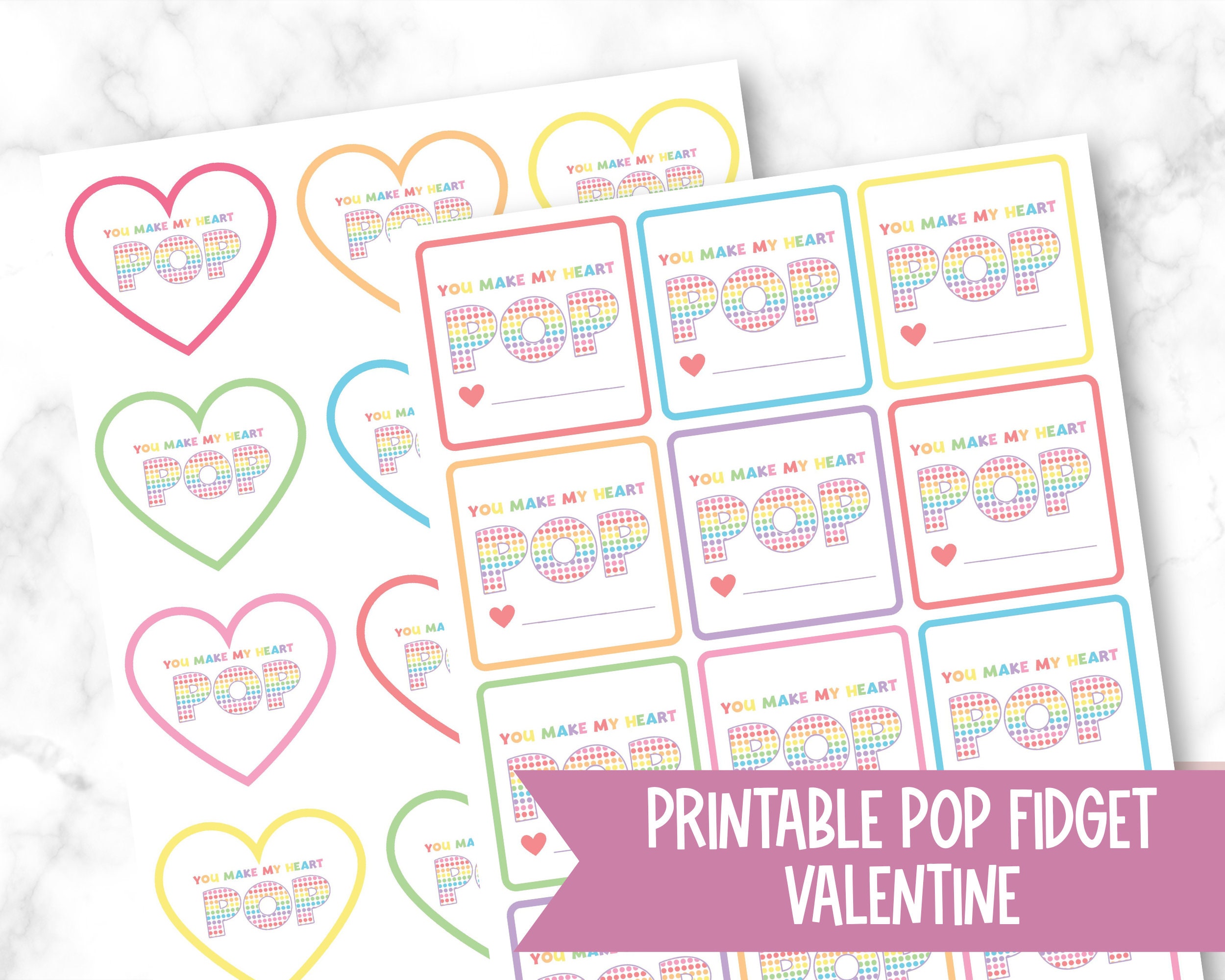 Pop Fidget Class Valentine DIY Printable Digital Download - Etsy