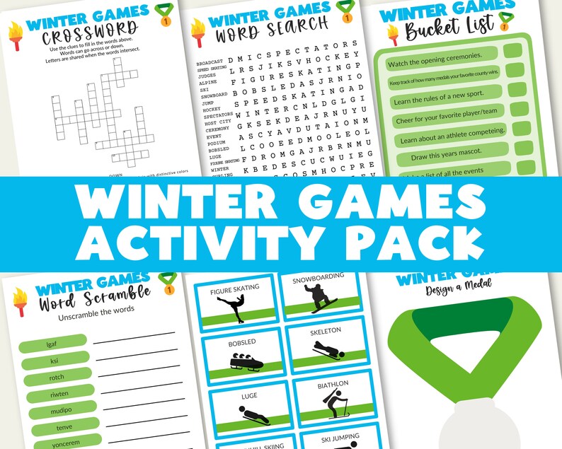 Winter Games 2022 Activity Pack Digital Printable - Etsy