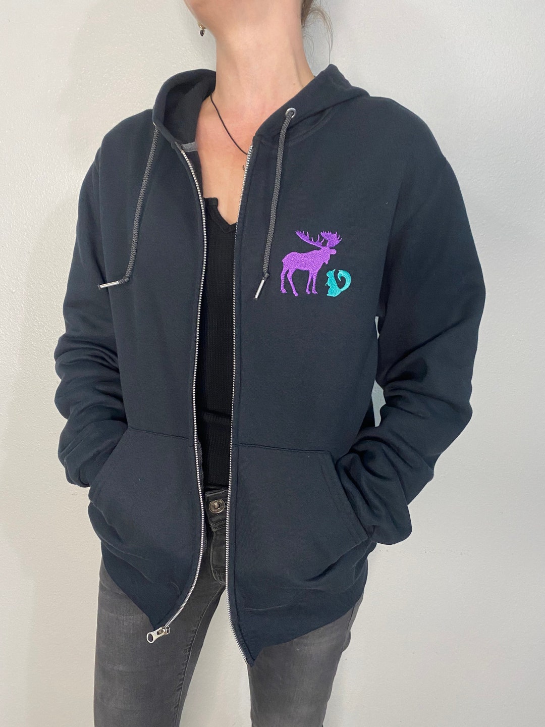 Custom Embroidered Zip-up Hooded Sweatshirt Hoodie Inspired by ...