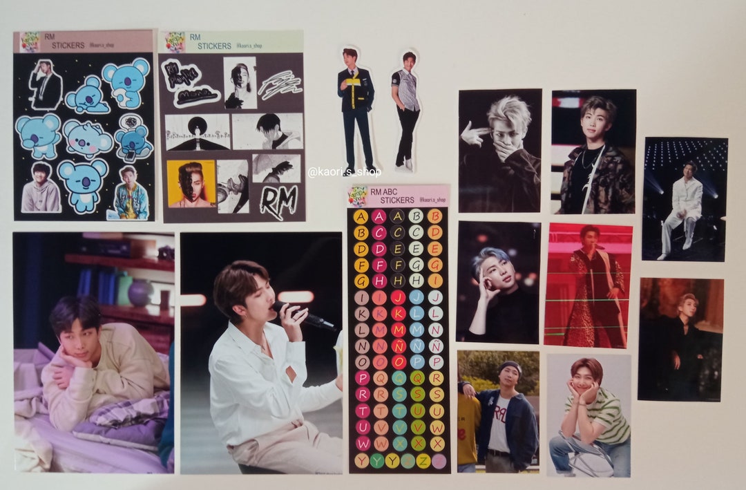 BTS Bias Set Kim Namjoon | RM | Rap Monster Stickers + Photocards Set ...
