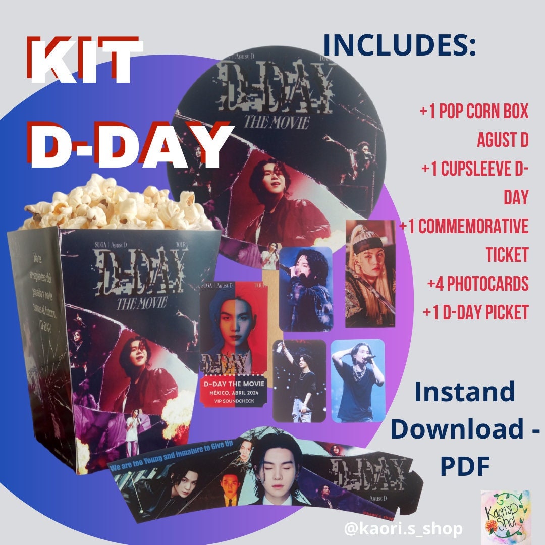 Agust D D-day Digital Kit | Pop Corn Box Cupsleeve Ticket Picket ...