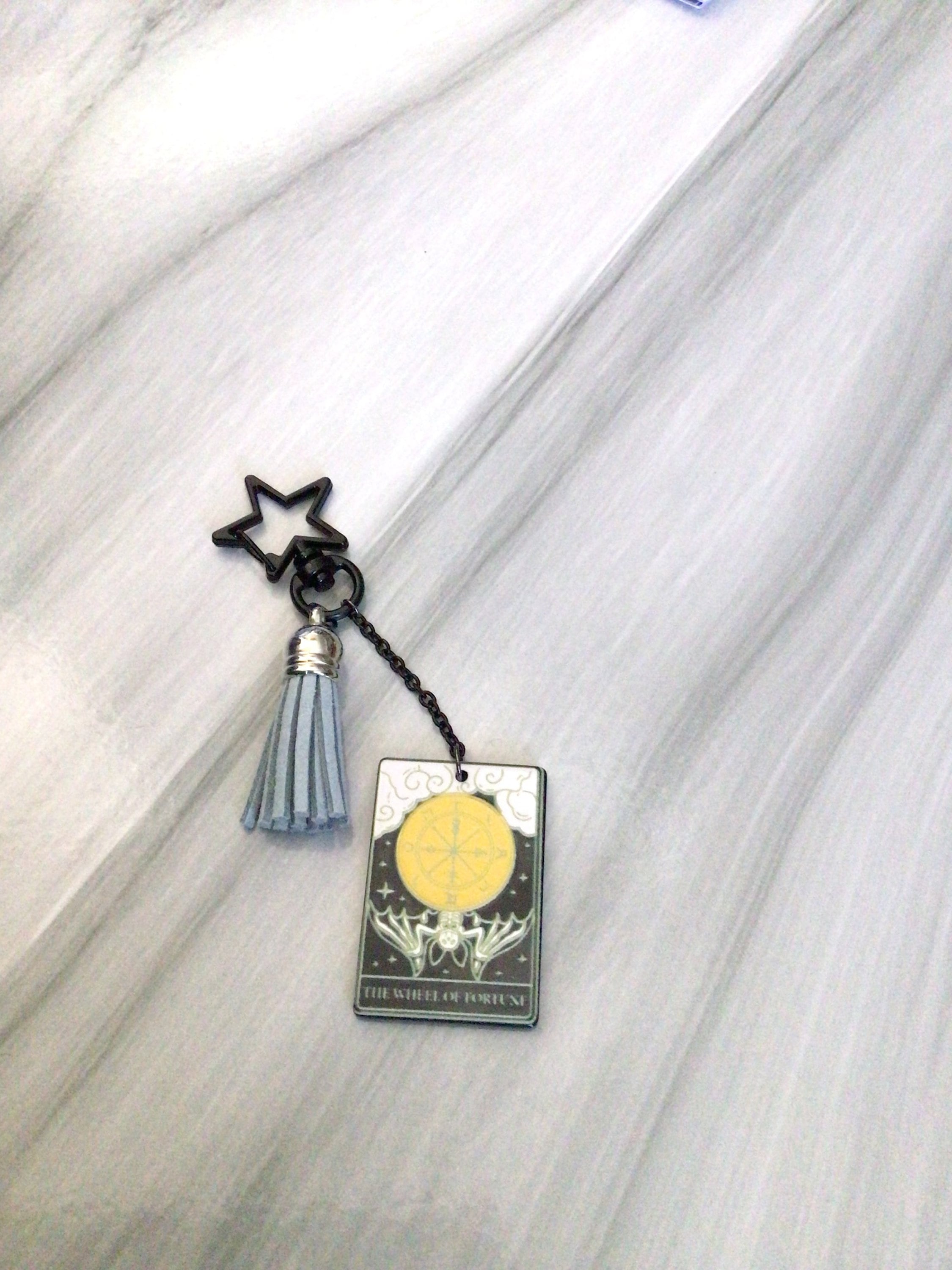 Wheel of Fortune Tarot Card Key Chain - Etsy