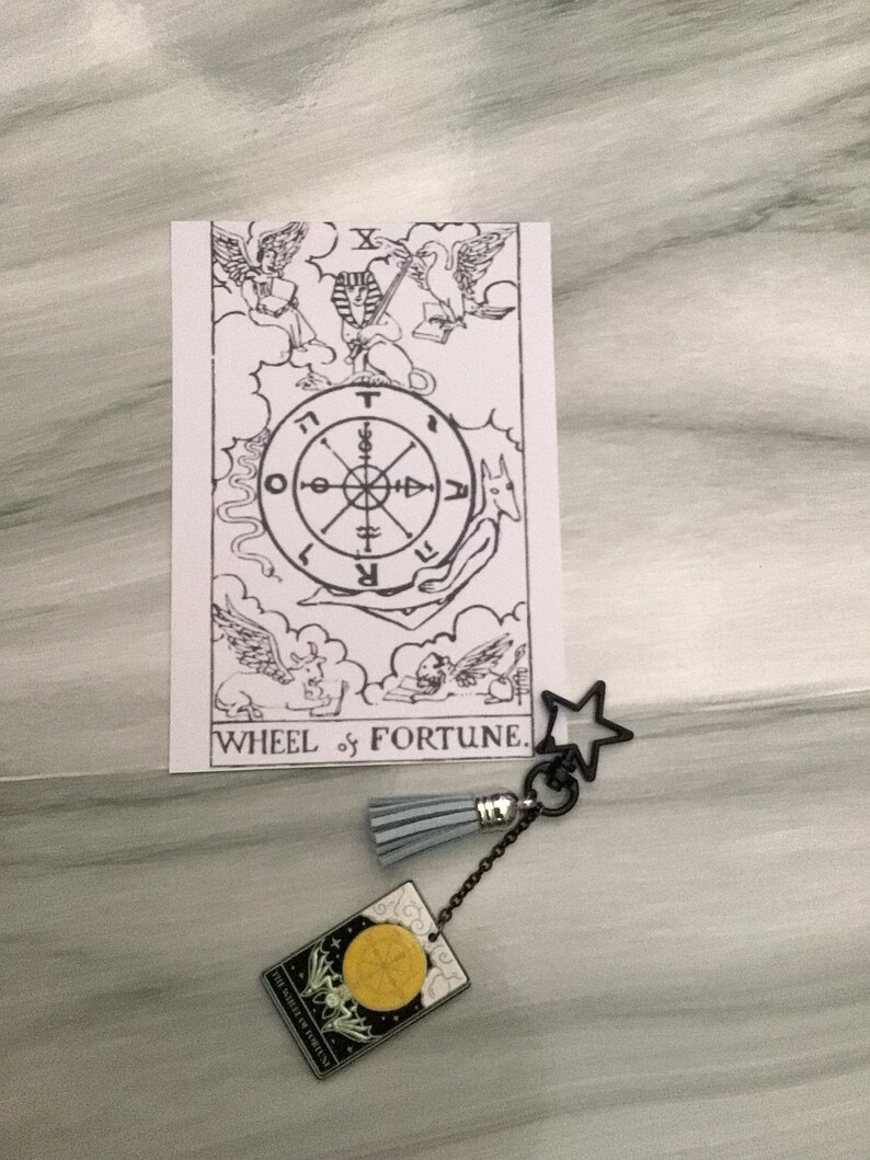 Wheel of Fortune Tarot Card Key Chain - Etsy