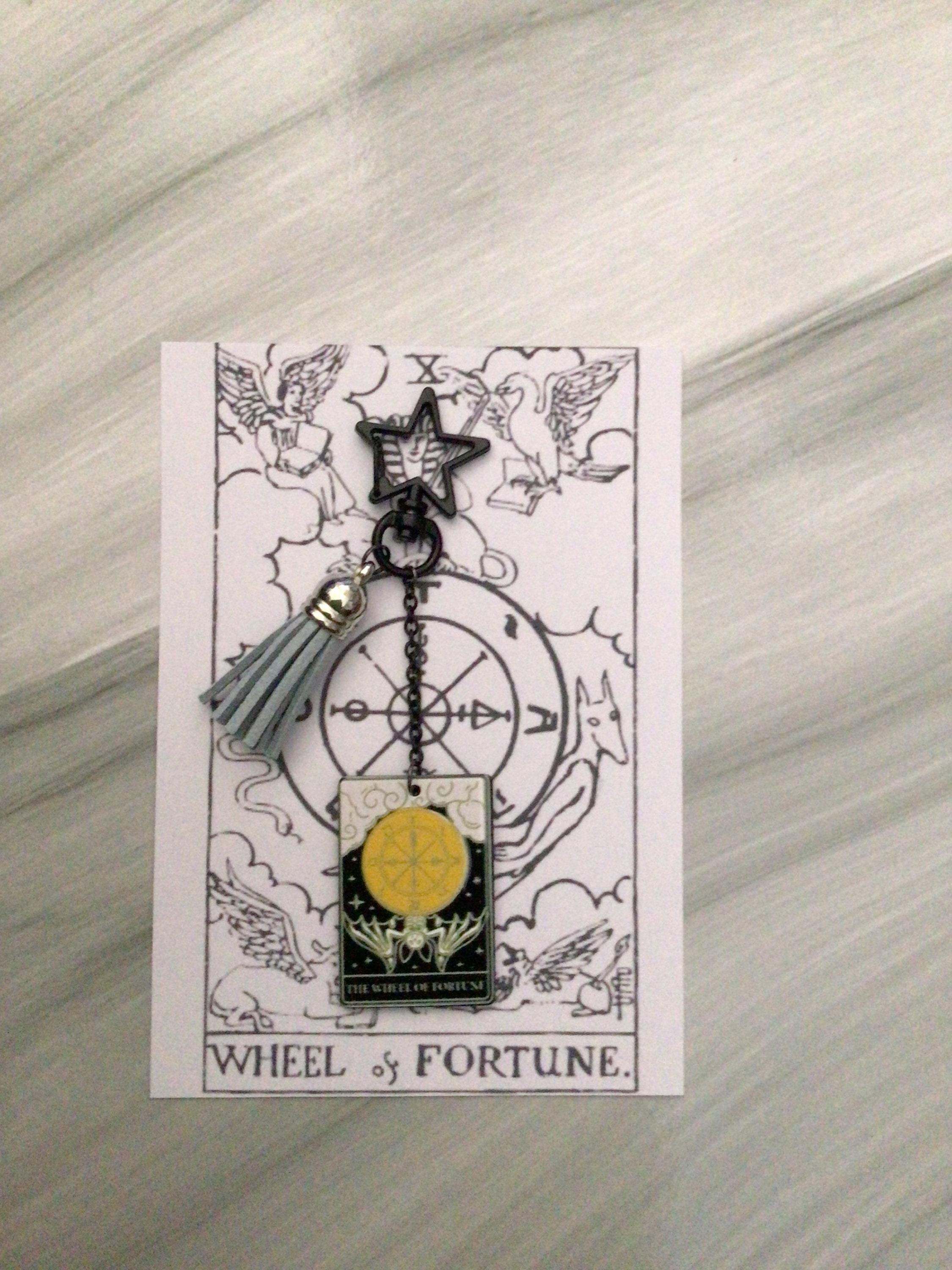 Wheel of Fortune Tarot Card Key Chain - Etsy