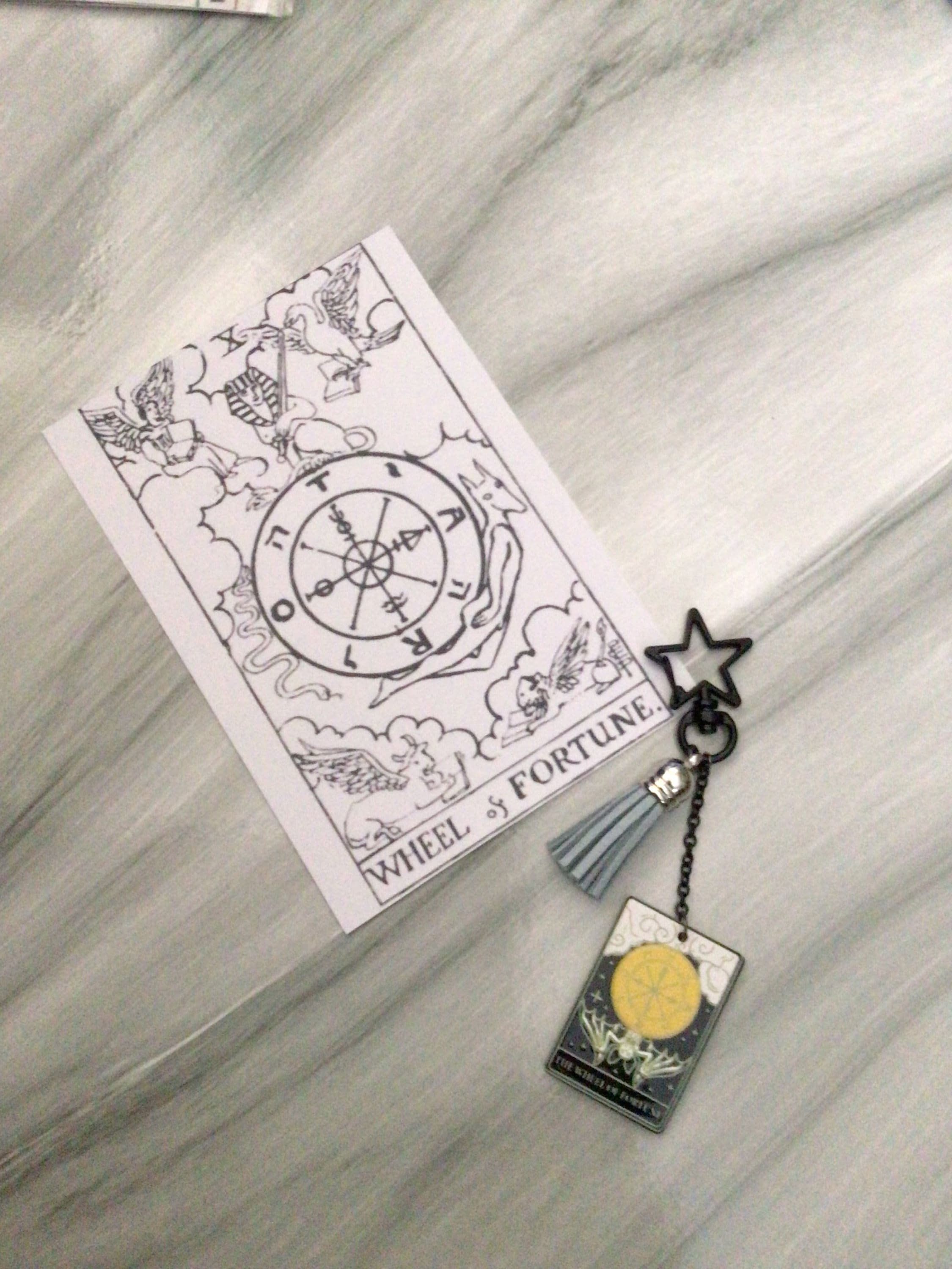 Wheel of Fortune Tarot Card Key Chain - Etsy