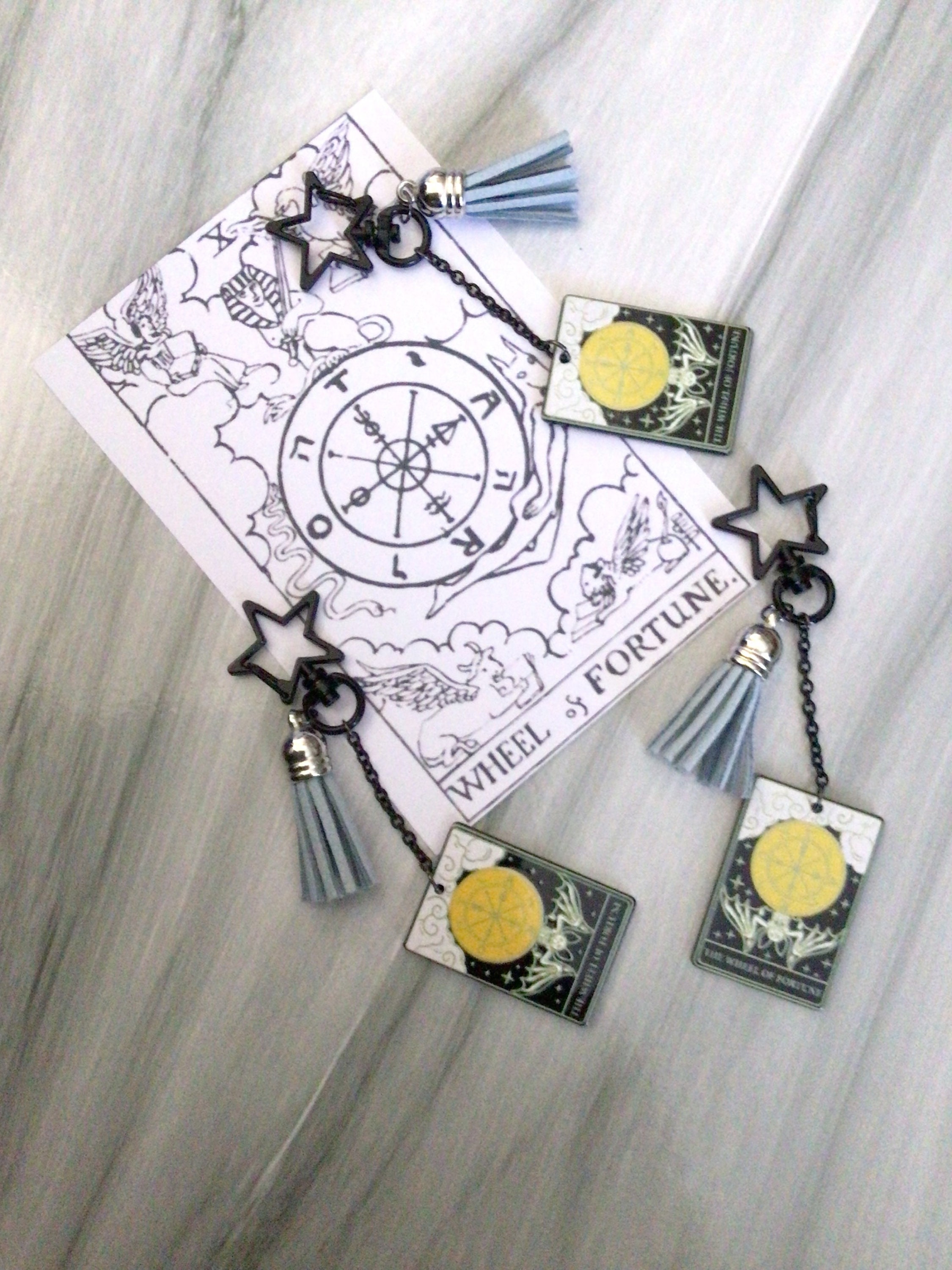 Wheel of Fortune Tarot Card Key Chain - Etsy