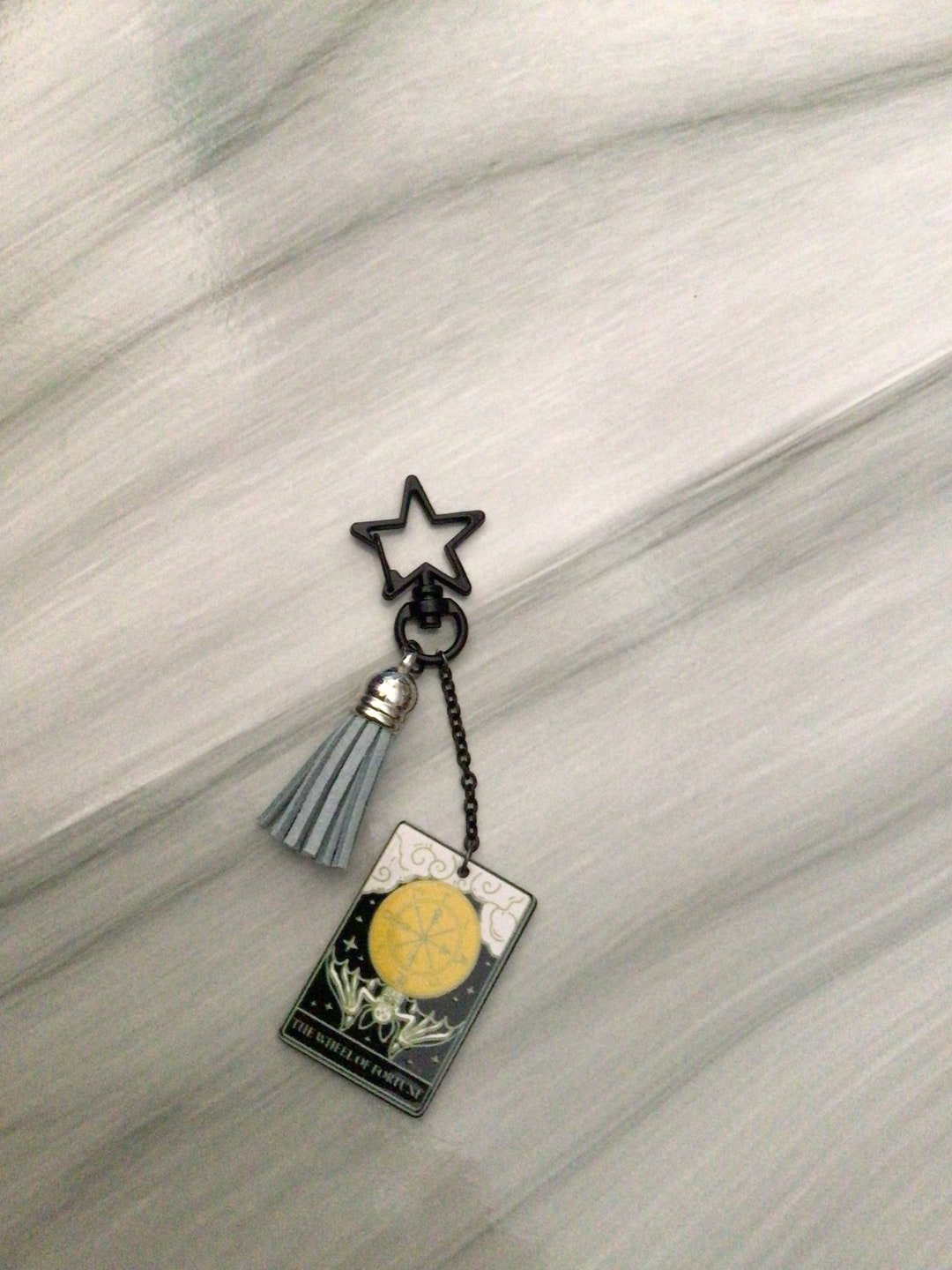 Wheel of Fortune Tarot Card Key Chain - Etsy
