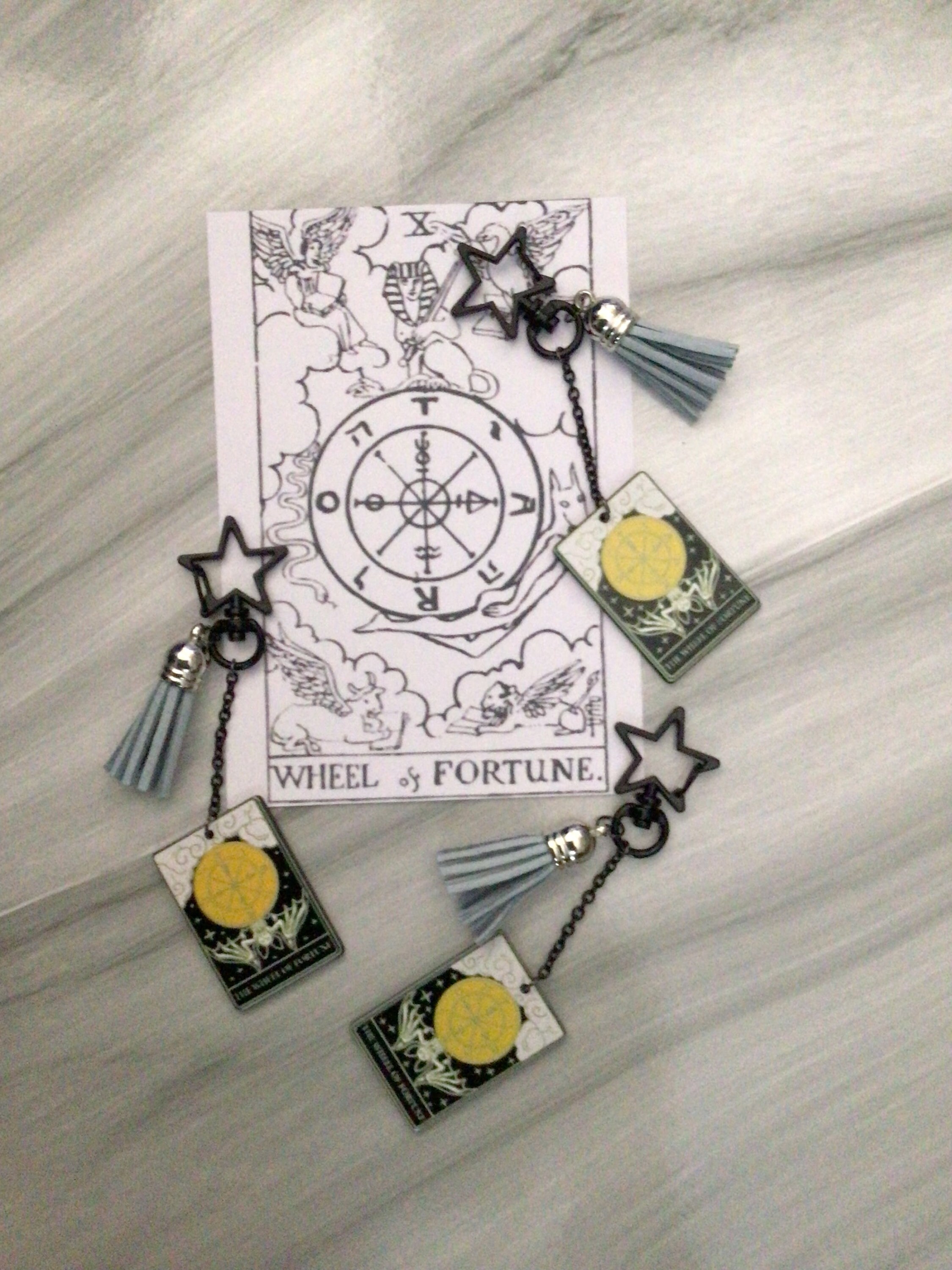 Wheel of Fortune Tarot Card Key Chain - Etsy