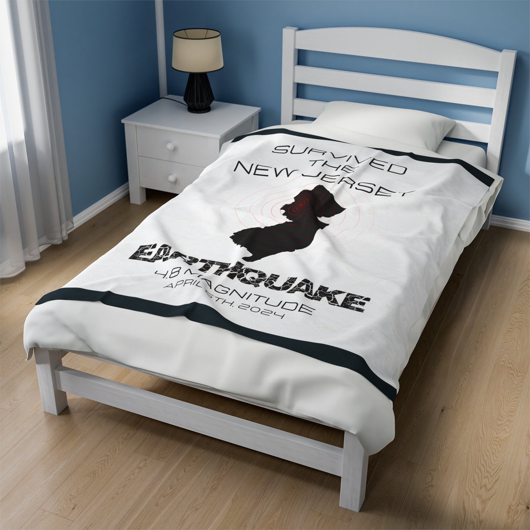 Survived the New Jersey Earthquake Velveteen Plush Blanket, New Jersey ...