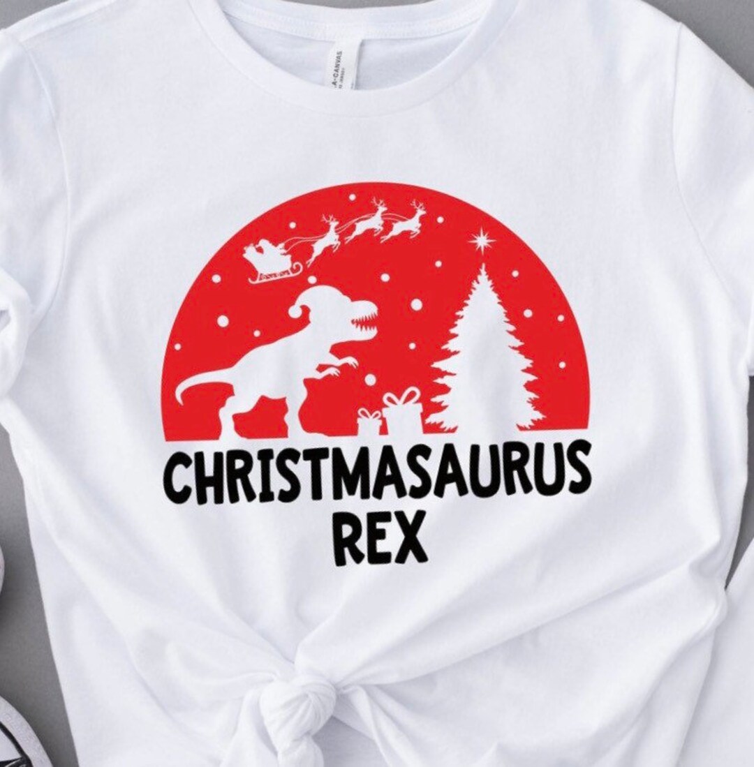 Christmasaurus Rex Apparel, Christmas Themed Shirts and Sweatshirts - Etsy