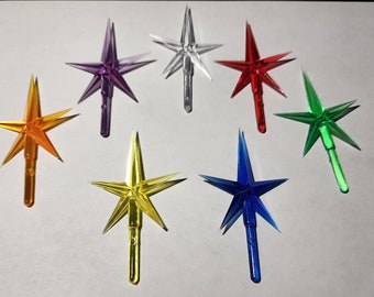 Large Ceramic Christmas Tree Stars. Replacement Star. Aqua, BLUE, Clear ...