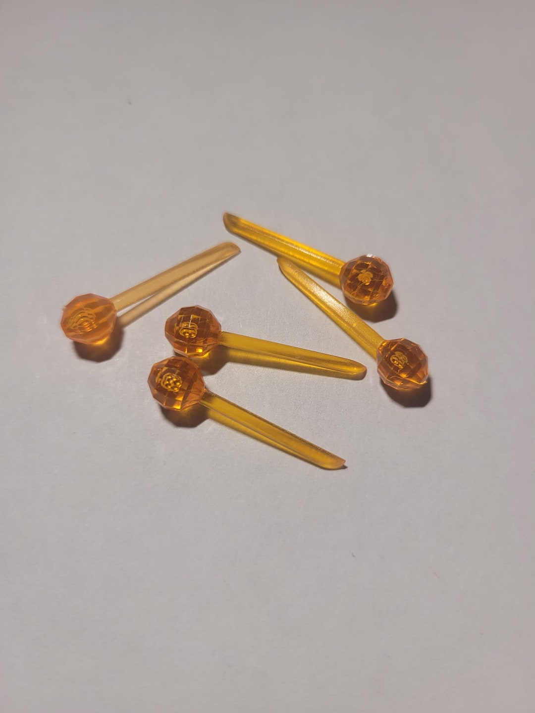 QTY 200- Plastic Ceramic Christmas Tree Bulbs-large Pin Lights-orange ...