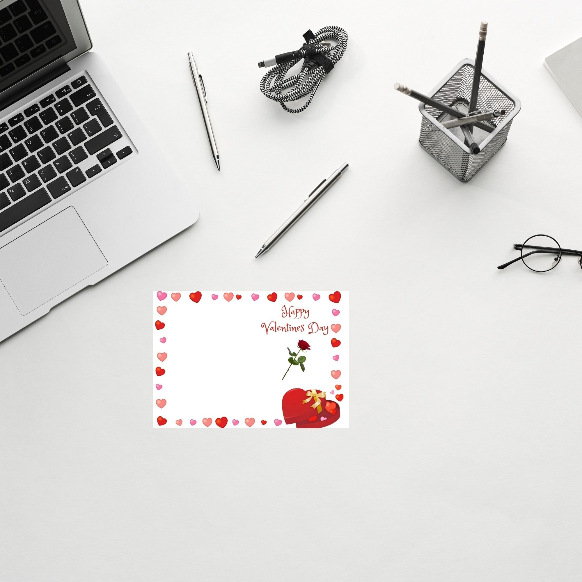 Printable Valentines Digital Greeting Card,print and Fold, Floral ...