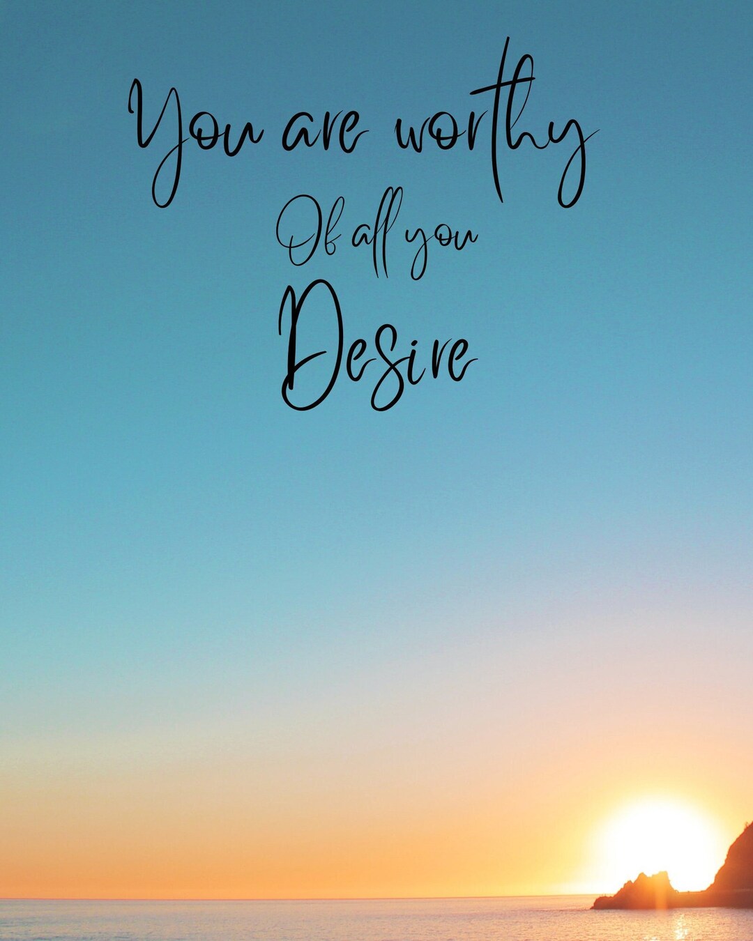 You Are Worthy Quote Print,quote Wall Art Print,digital Art ...