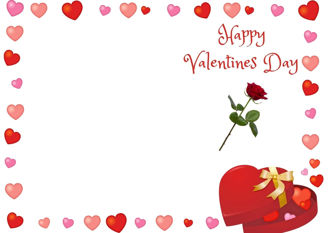 Printable Valentines Digital Greeting Card,print and Fold, Floral ...