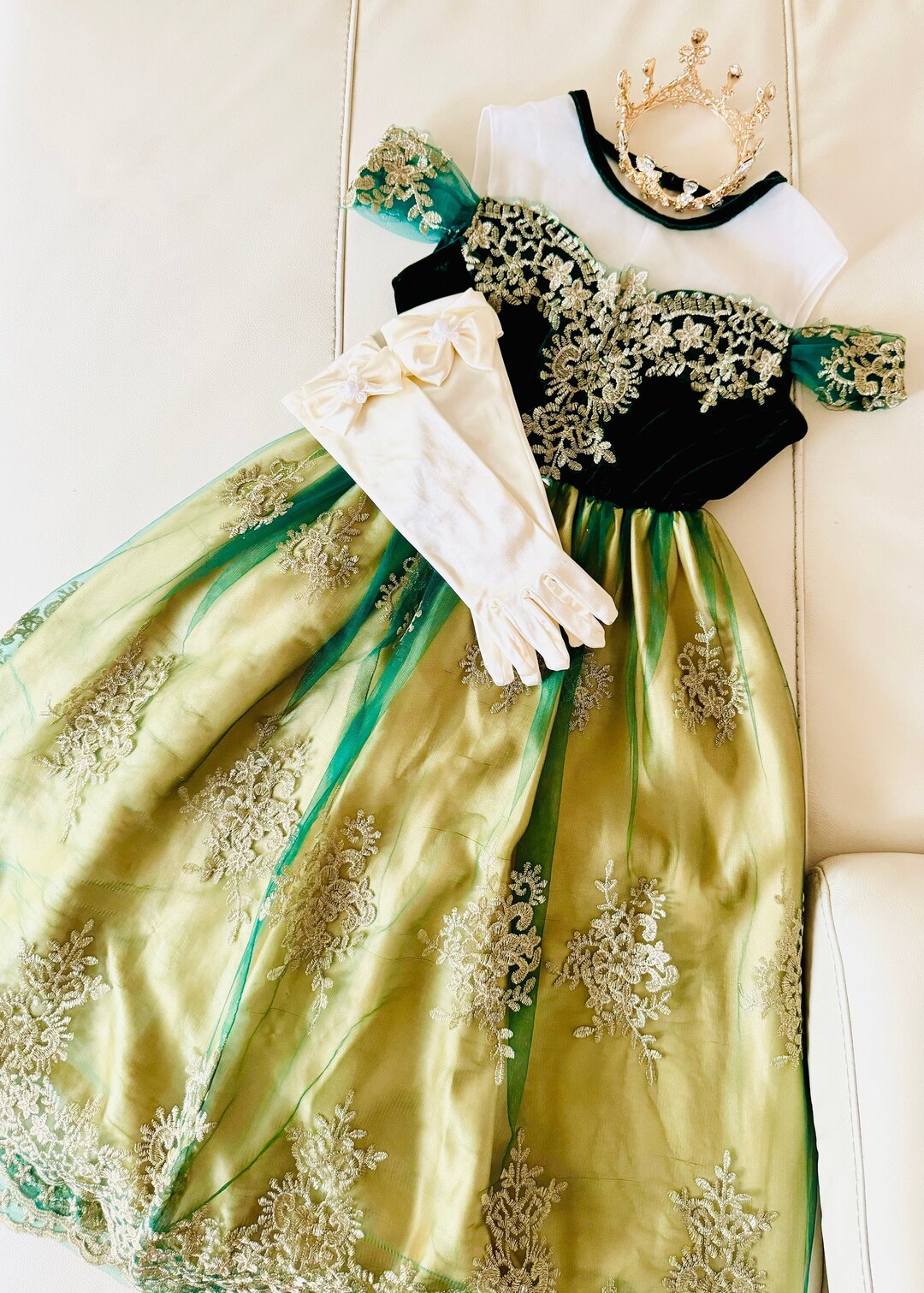 Kids Embroidery Princess Anna Costume, Frozen Princess Party Anna Dress ...