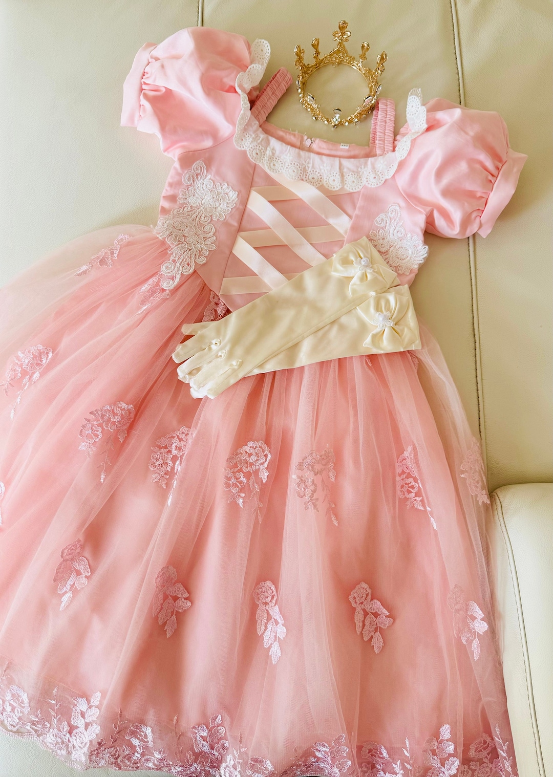 Kids Embroidery Princess Costume, Princess Party Dress Up, Pink Prom ...