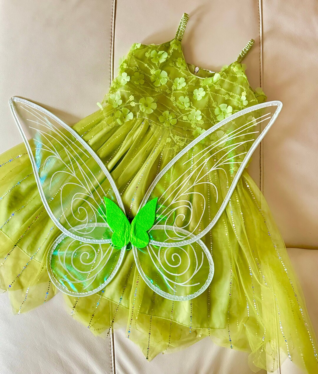 Kids Sequins Fairy Costume With Big Wings, Fairy Tale Dress Set ...