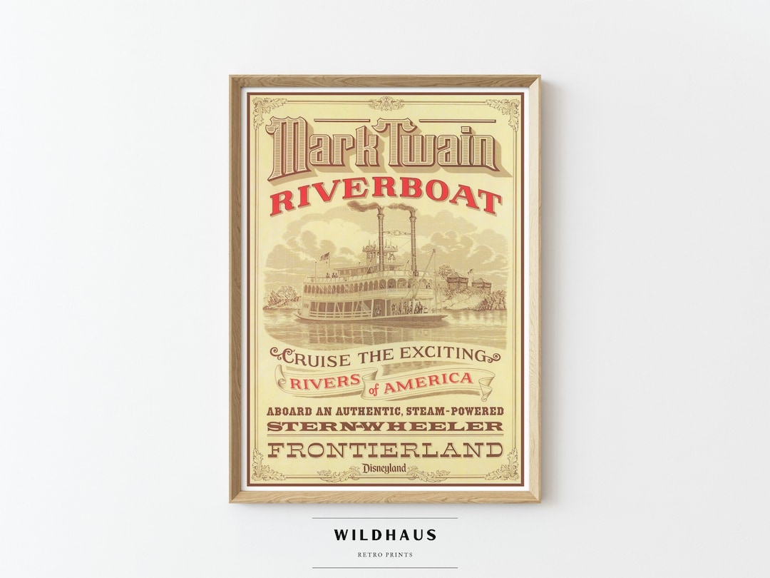Mark Twain Riverboat Disneyland Poster: Vintage Frontierland Travel ...