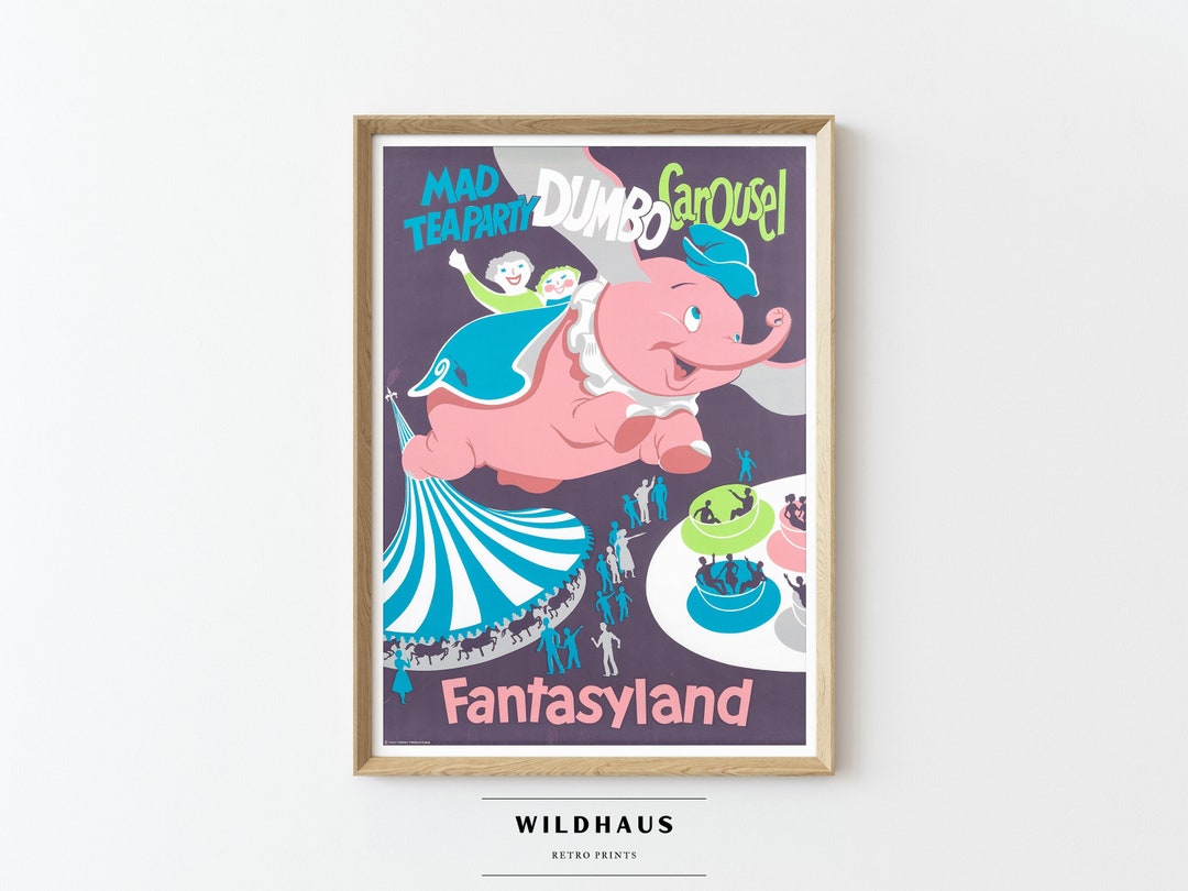Retro Dumbo Disneyland Poster: Vintage Fantasyland Print (digital ...