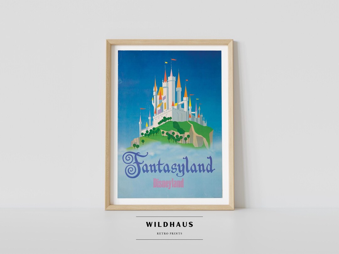 Fantasyland Disneyland Poster, DIGITAL Download, Vintage Castle Retro ...