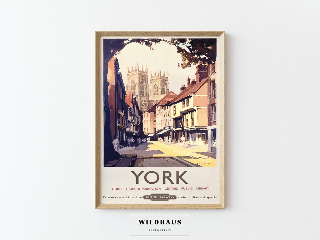 YORK England Vintage Travel Poster, DIGITAL Download, Retro Yorkshire ...