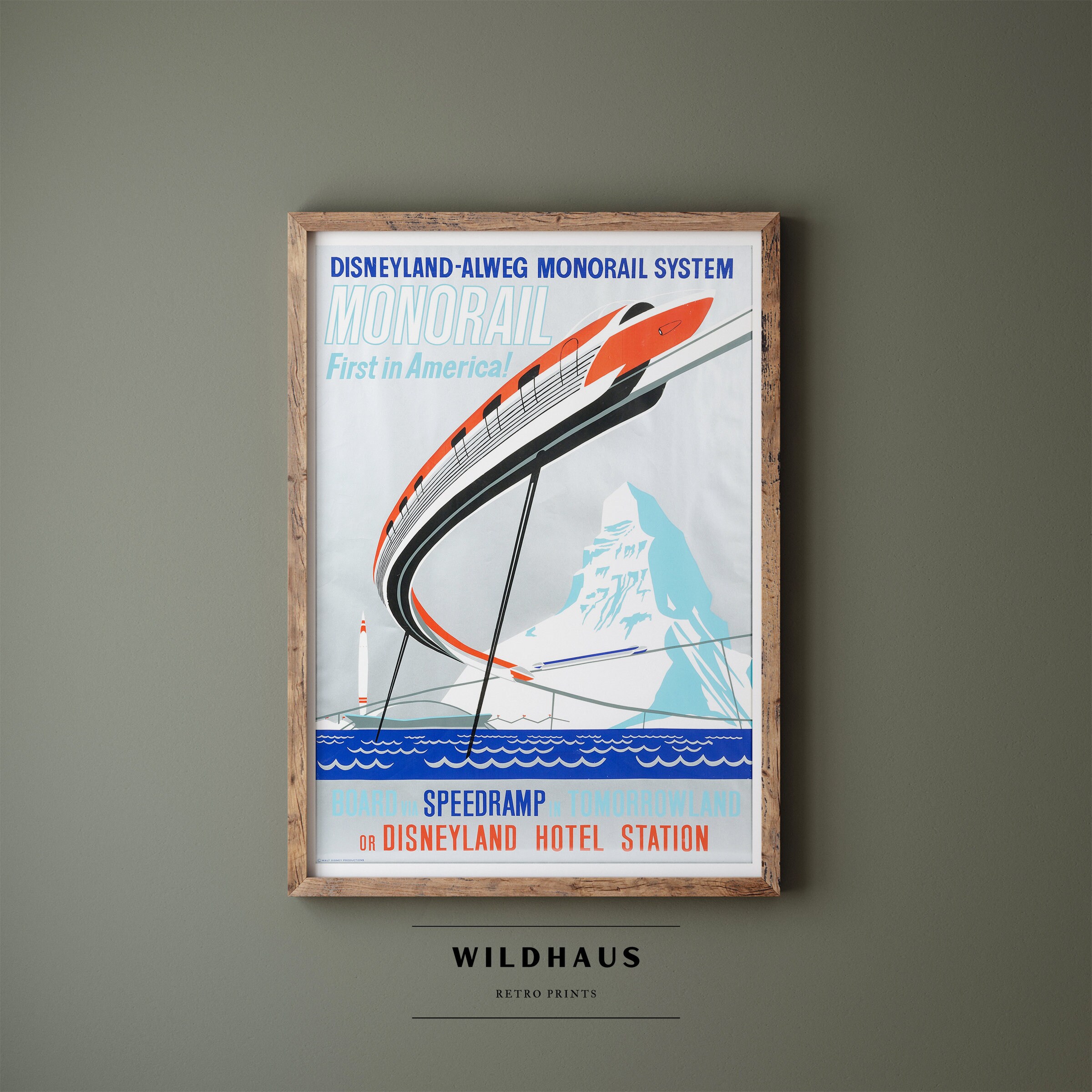 MONORAIL Retro Disneyland Poster DIGITAL Download Vintage - Etsy