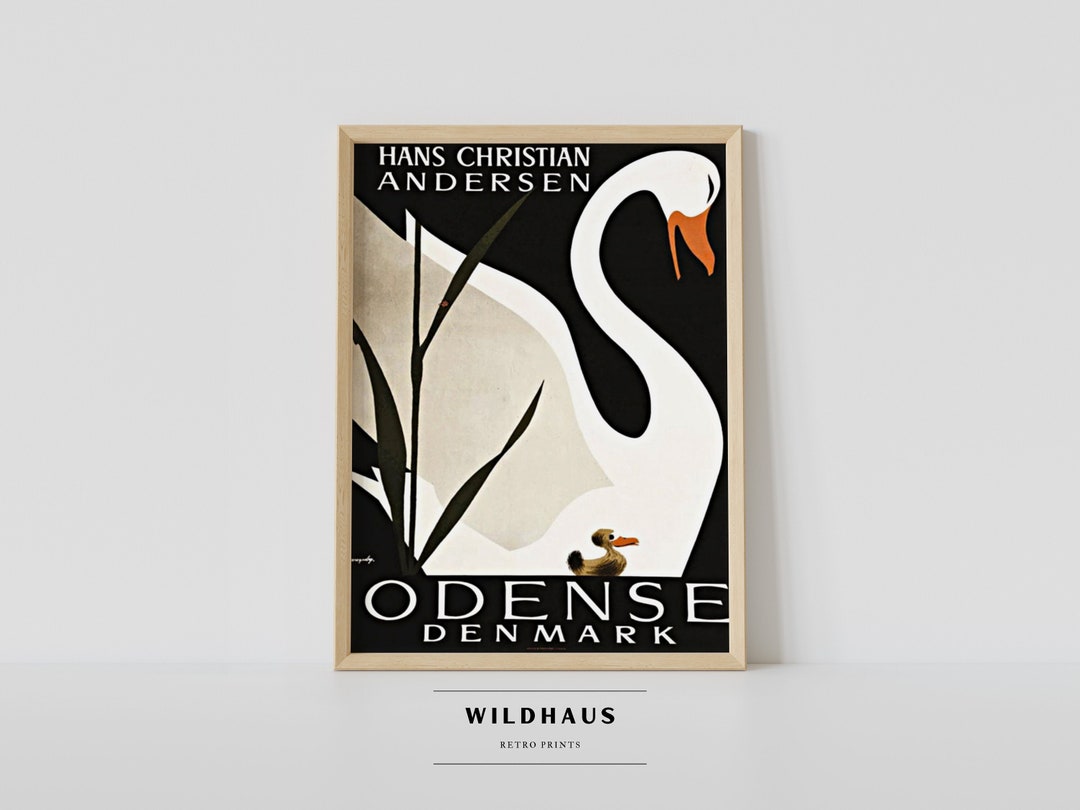 Odense Denmark Travel Poster: Retro Ugly Duckling Art (digital Download ...